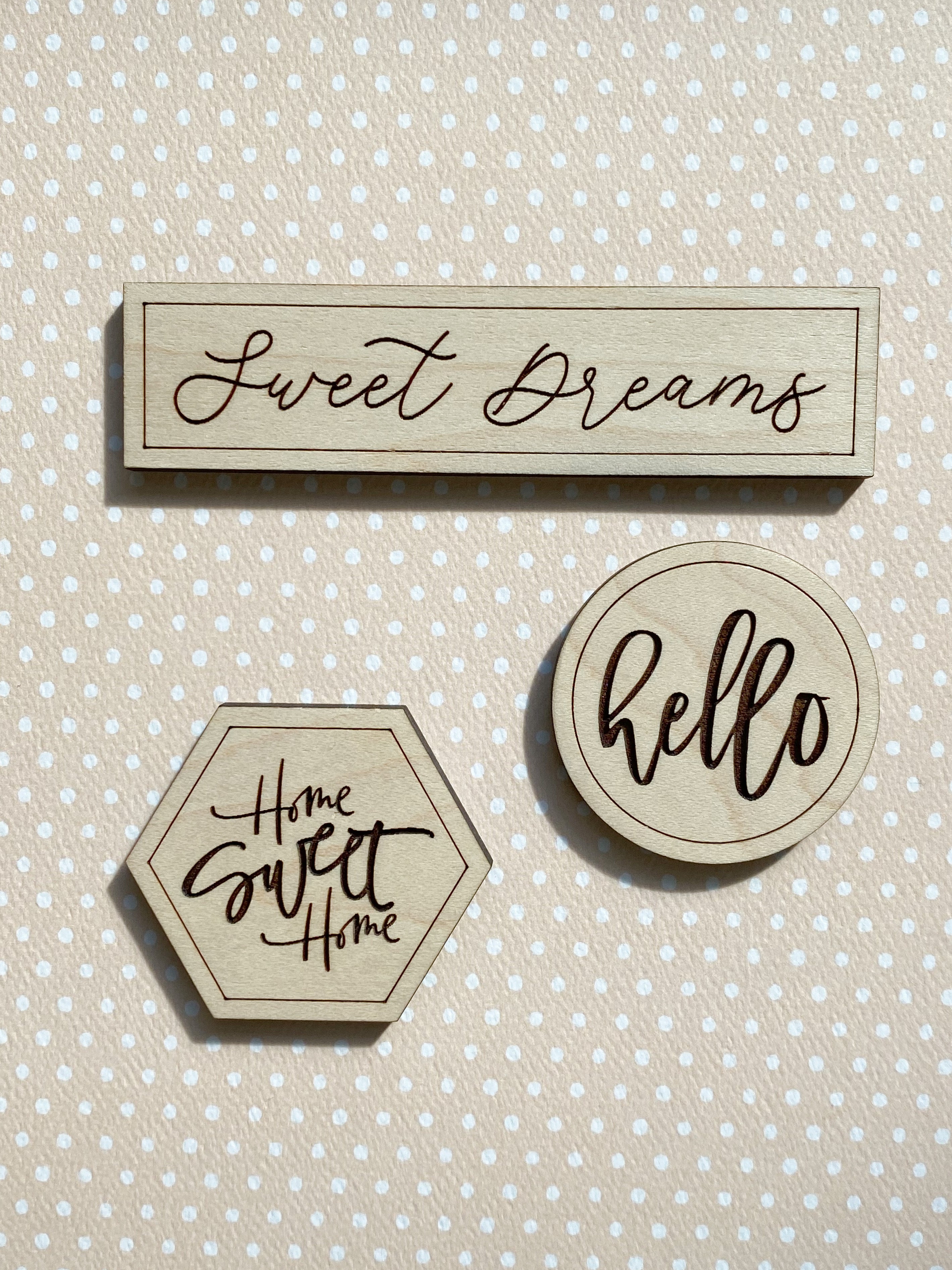 Dollhouse Signs Natural Wood Home Hello Sweet Dreams | 1:12 Scale ...