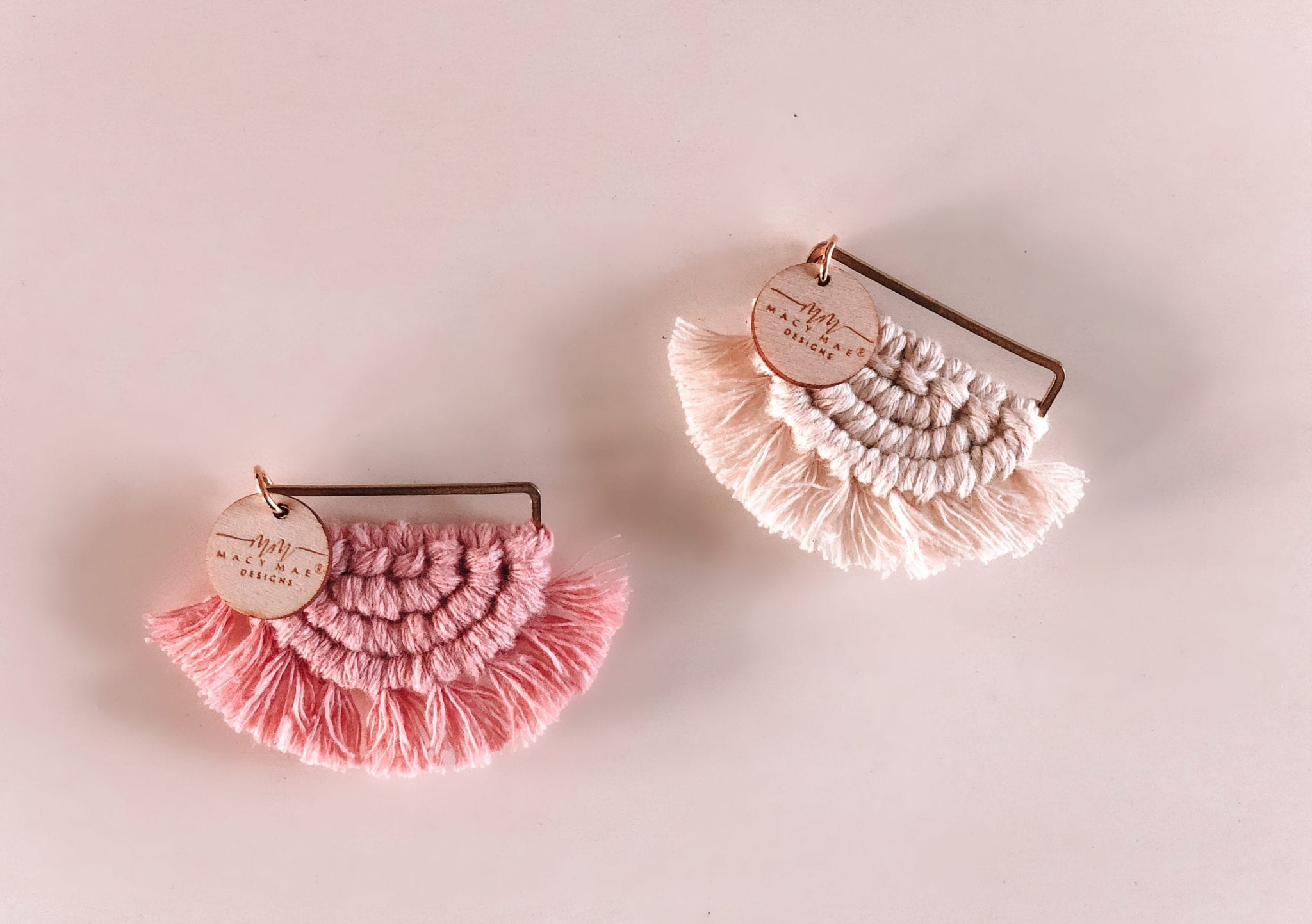 Dollhouse Macrame Half Moon Wall Decor | Ivory White Pink | 1:12 Scale ...