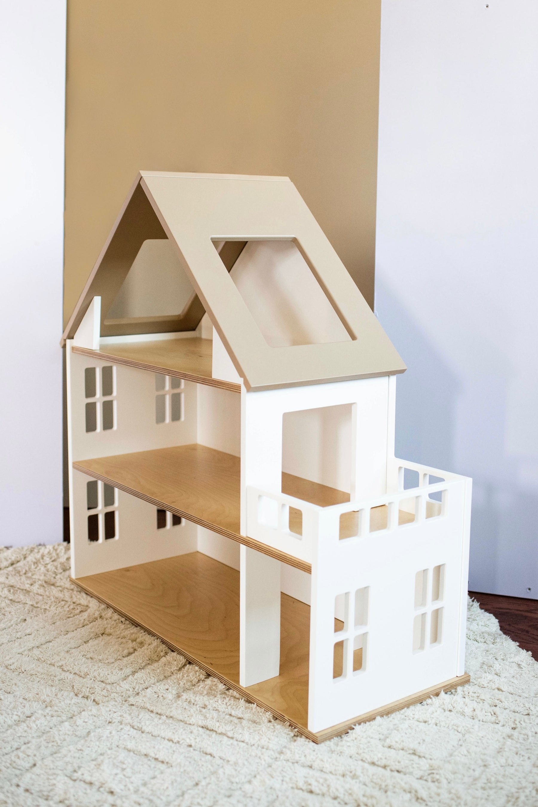 Heirloom Quality USA Made Dollhouse | Natural Wood White | 1:12 Scale ...